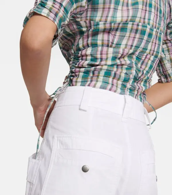 MARANT ETOILE Galaor Checked Cotton Crop Top