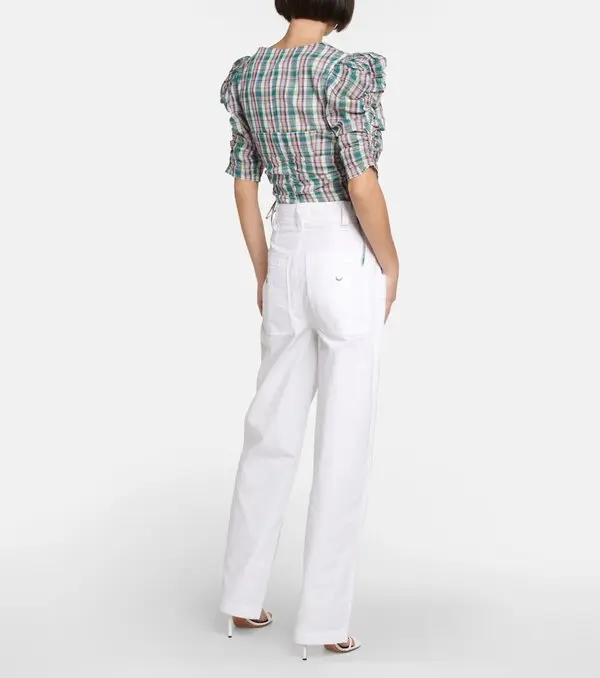MARANT ETOILE Galaor Checked Cotton Crop Top