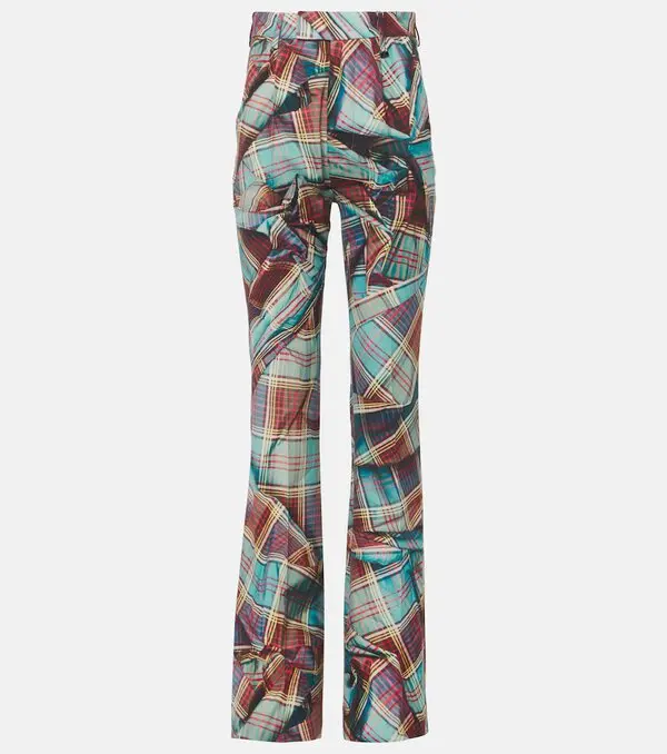 VIVIENNE WESTWOOD Tartan Virgin Wool Flared Pants - Multicoloured