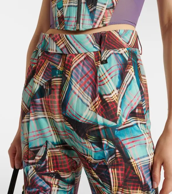 VIVIENNE WESTWOOD Tartan Virgin Wool Flared Pants