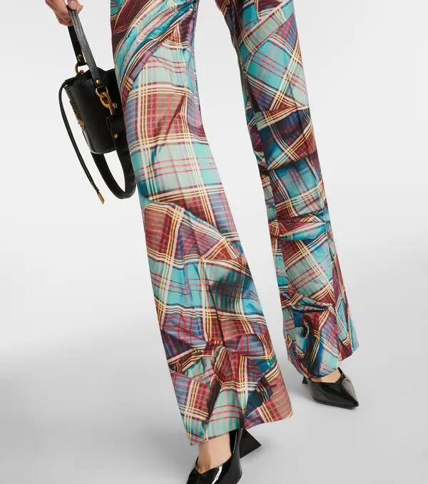 VIVIENNE WESTWOOD Tartan Virgin Wool Flared Pants