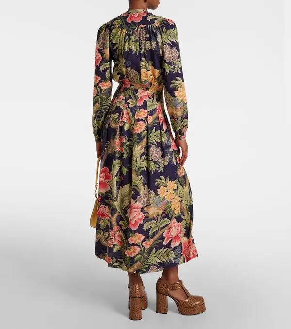 Etro Jersey And Fil Coupé Jacquard Maxi Dress