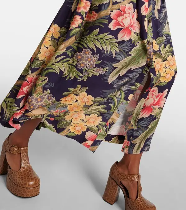Etro Jersey And Fil Coupé Jacquard Maxi Dress