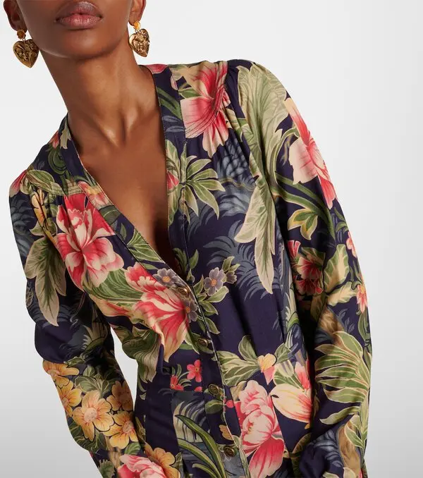 Etro Jersey And Fil Coupé Jacquard Maxi Dress