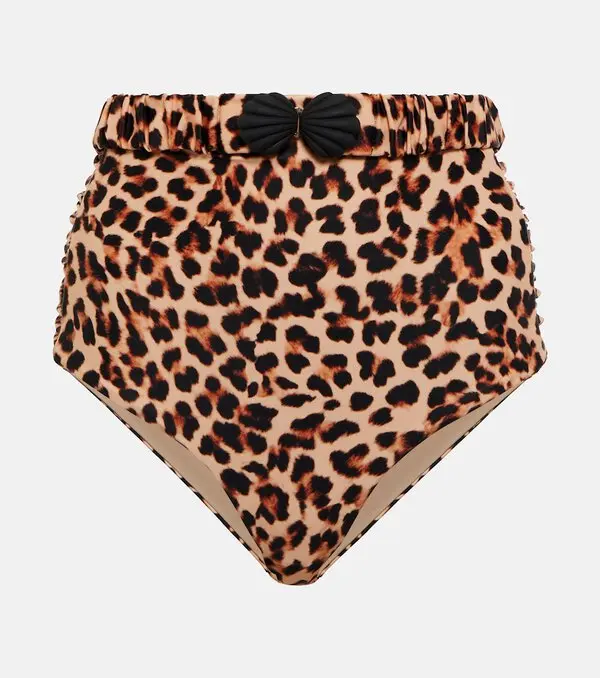 Johanna Ortiz High-rise Leopard Print Bikini Bottoms - Multicoloured