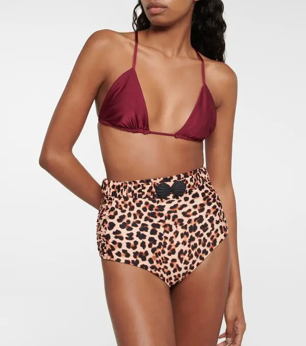 Johanna Ortiz High-rise Leopard Print Bikini Bottoms