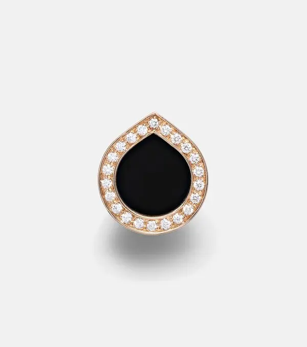 REPOSSI 18kt Rose Gold Single Earring With Onyx And Diamonds - Multicoloured