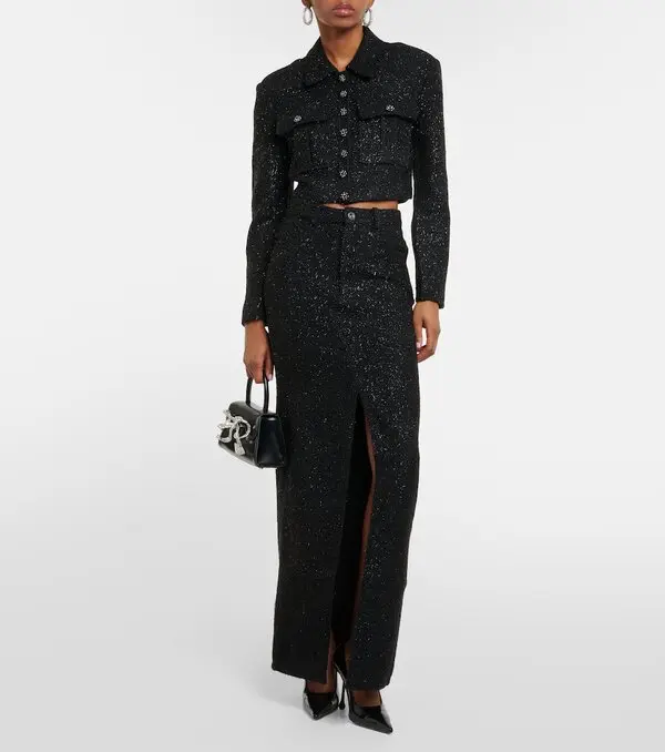SELF-PORTRAIT Boucle Maxi Skirt