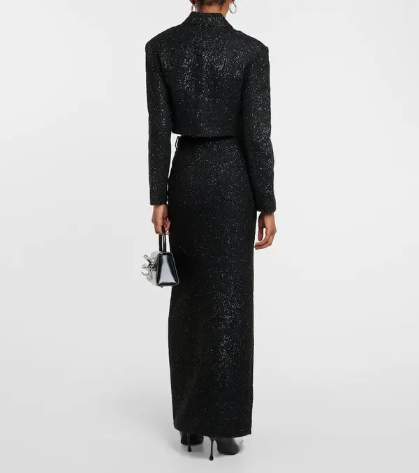 SELF-PORTRAIT Boucle Maxi Skirt