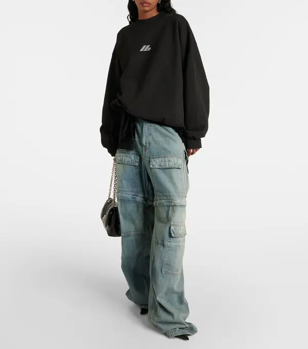 Balenciaga Crewneck Cotton Jersey Sweatshirt