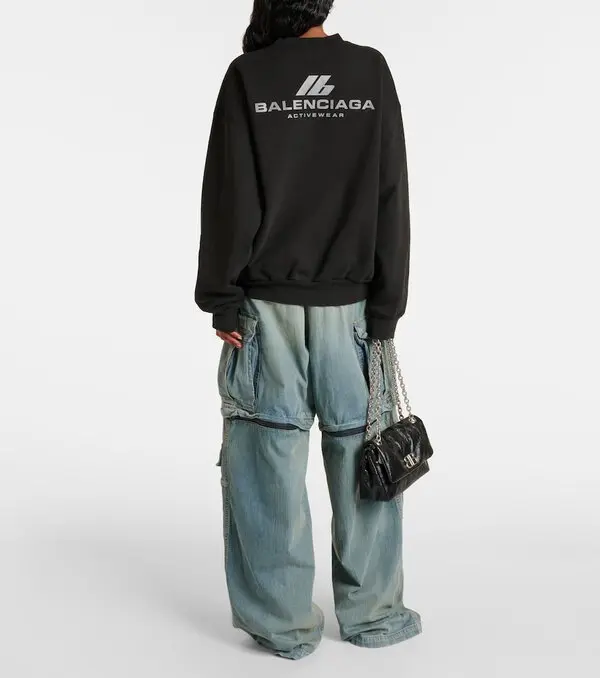 Balenciaga Crewneck Cotton Jersey Sweatshirt