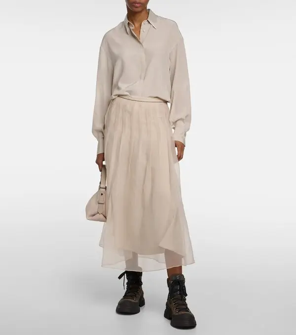 Brunello Cucinelli Embellished Silk Shirt