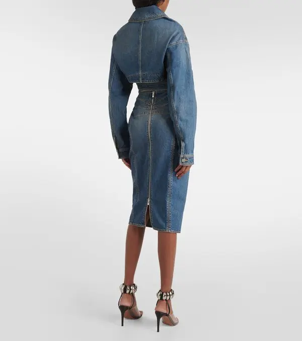 Alaïa Denim Pencil Skirt