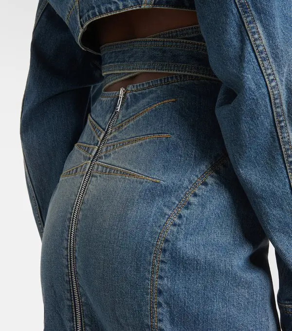 Alaïa Denim Pencil Skirt