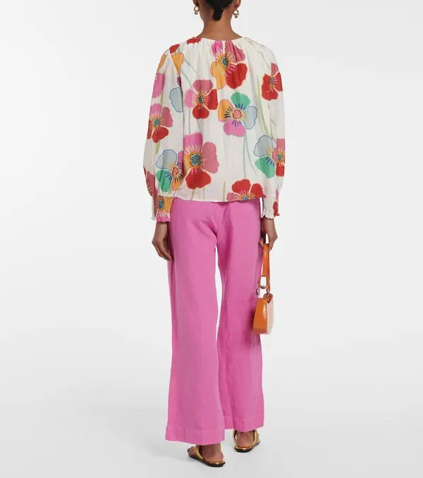 Velvet By Graham & Spencer Avery Floral Cotton And Silk Blouse