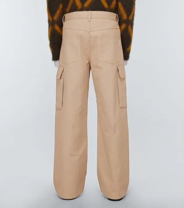 Marni Wide-leg Cotton Gabardine Cargo Pants