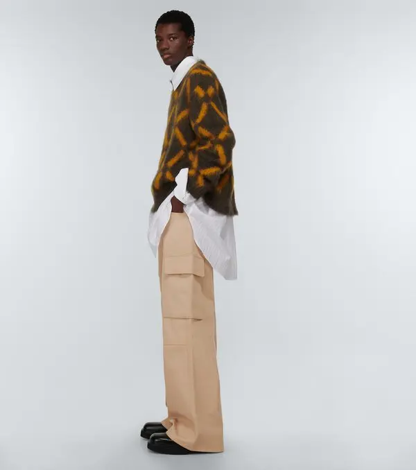 Marni Wide-leg Cotton Gabardine Cargo Pants