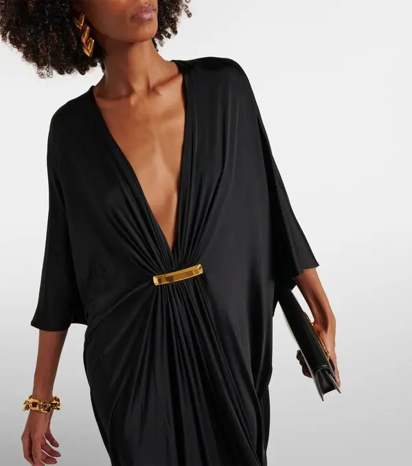 TOM FORD Gathered Satin Jersey Kaftan