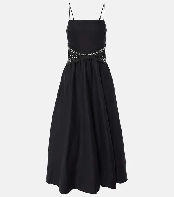 Simkhai Malena Linen-blend Midi Dress - Black