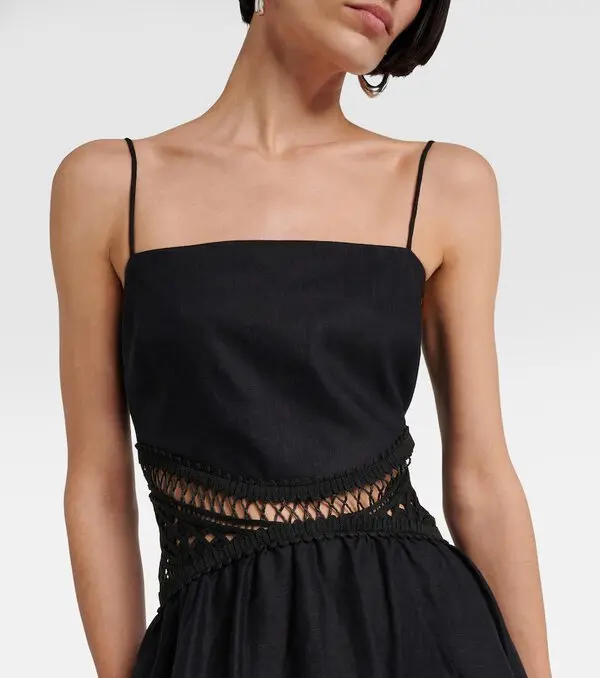 Simkhai Malena Linen-blend Midi Dress