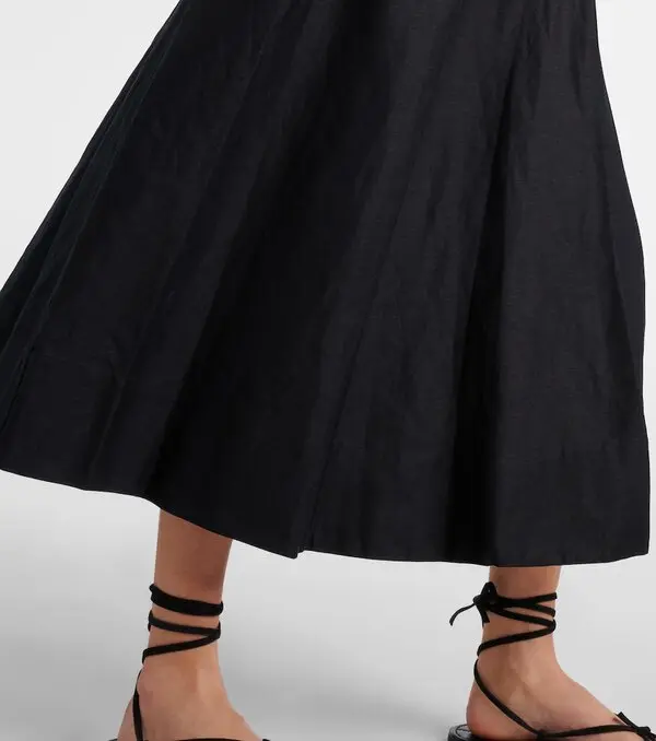 Simkhai Malena Linen-blend Midi Dress