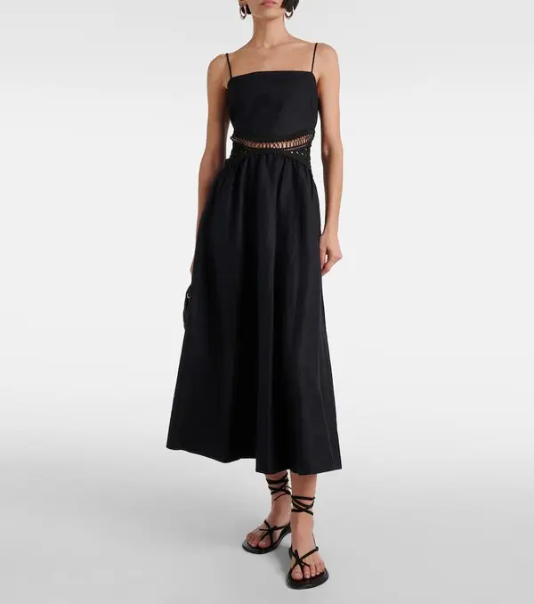 Simkhai Malena Linen-blend Midi Dress