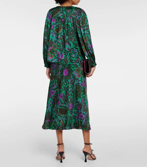 Velvet By Graham & Spencer Reeve Printed Satin Blouse