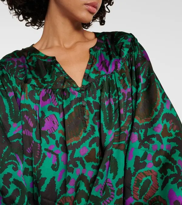 Velvet By Graham & Spencer Reeve Printed Satin Blouse