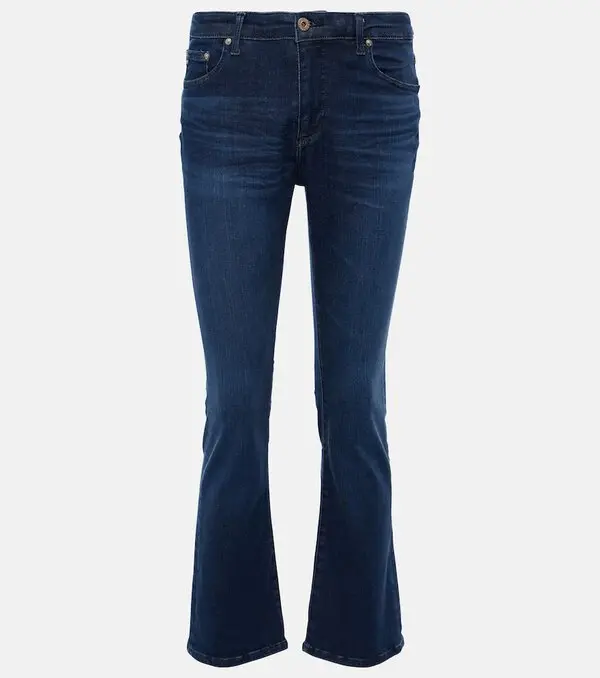 Ag Jodi Crop High-rise Flared Jeans - Blue