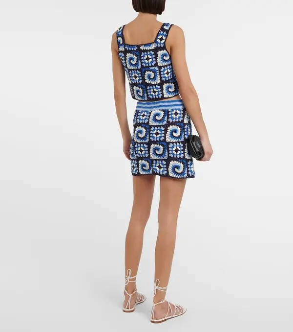 Staud Cotton Crochet Mini Skirt