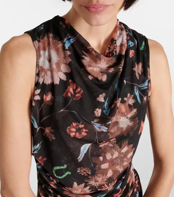 Dorothee Schumacher Floral Sheer Draped Top