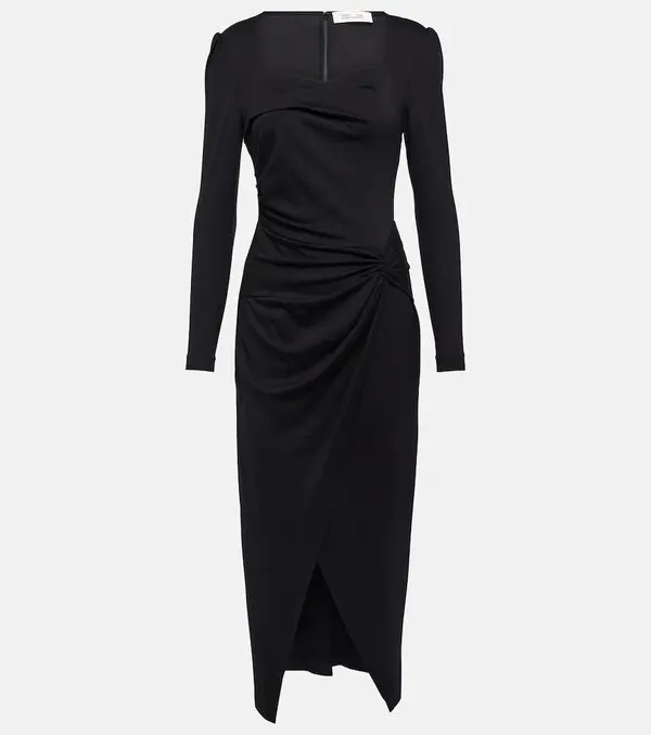 Diane Von Furstenberg Hughie Jersey Midi Dress - Black