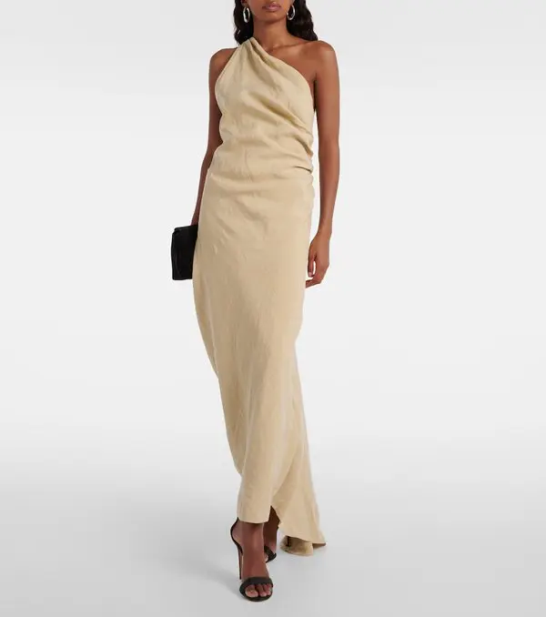 Tove Riya Draped Linen Maxi Dress