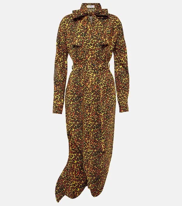 VIVIENNE WESTWOOD Leopard-print Cotton Maxi Dress - Multicoloured