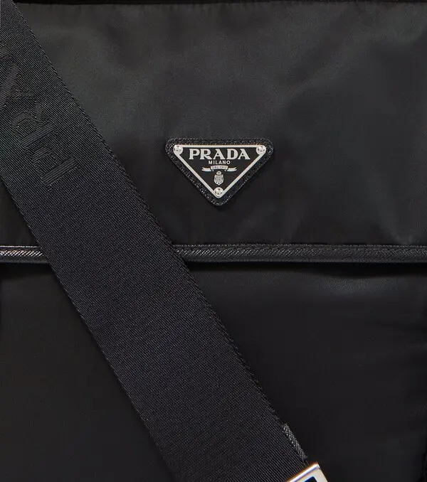 Prada Re-nylon Messenger Bag With Leather Trim