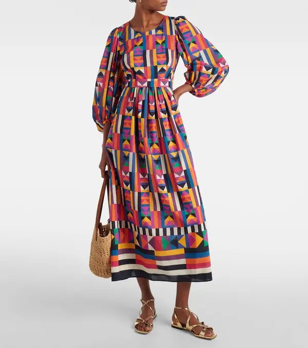 ERES Printed Cotton And Silk Midi Dress