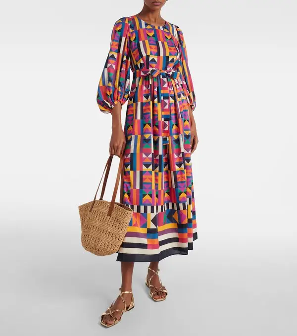 ERES Printed Cotton And Silk Midi Dress