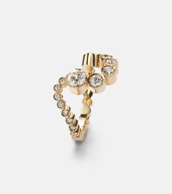 Sophie Bille Brahe Grand Ensemble Ocean Ring With Diamonds - Gold