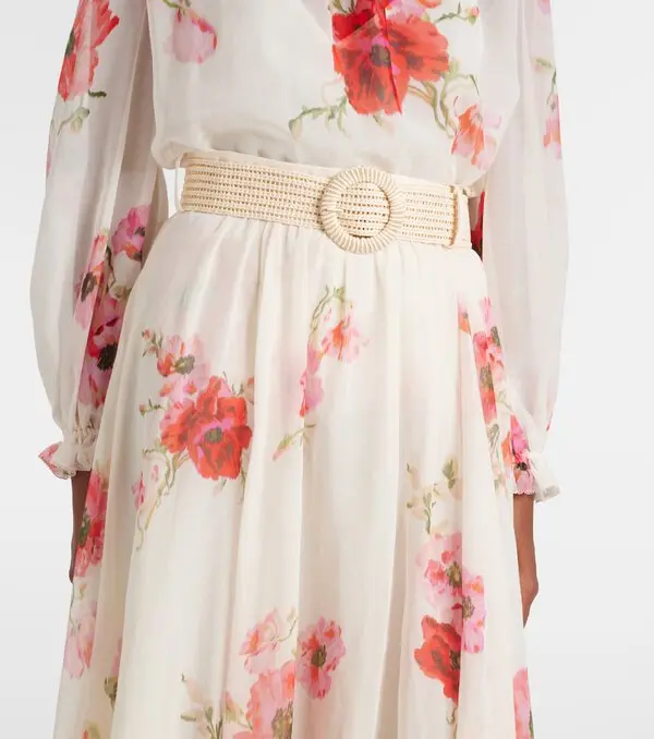 Zimmermann Lightburst Floral Cotton And Silk Maxi Skirt - Multicoloured
