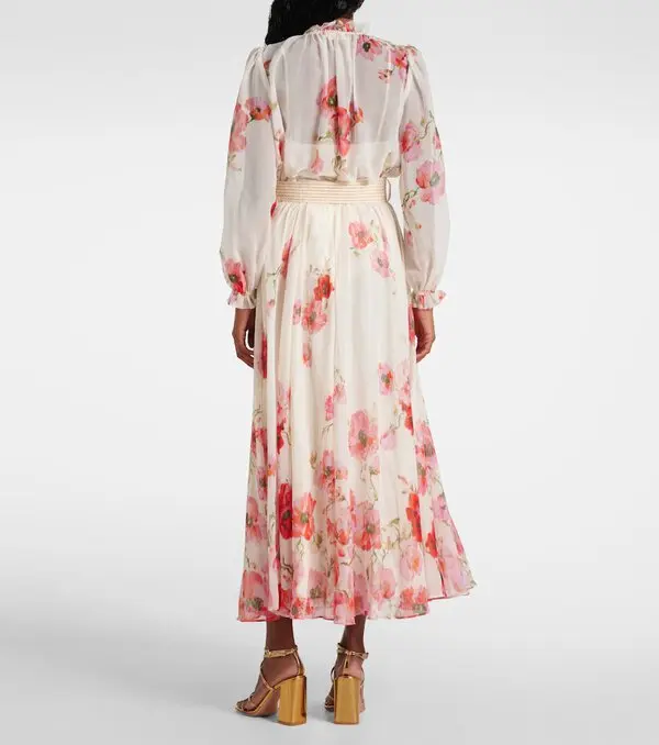 Zimmermann Lightburst Floral Cotton And Silk Maxi Skirt - Multicoloured