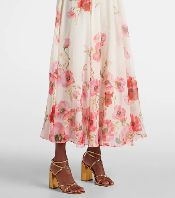 Zimmermann Lightburst Floral Cotton And Silk Maxi Skirt - Multicoloured