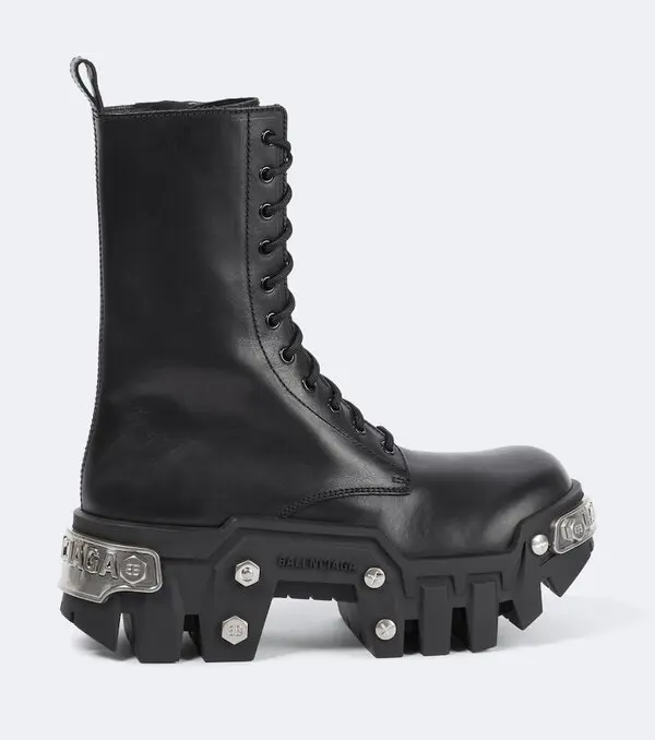 Balenciaga Leather Lace-up Boots