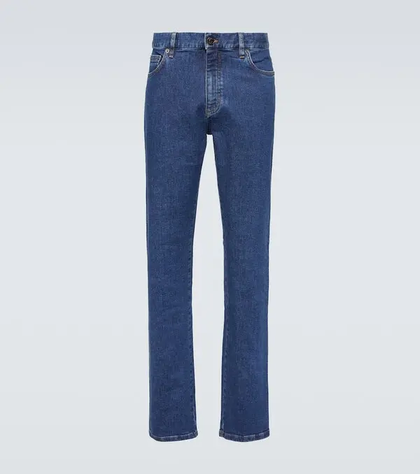 Zegna Roccia Mid-rise Slim Jeans - Blue