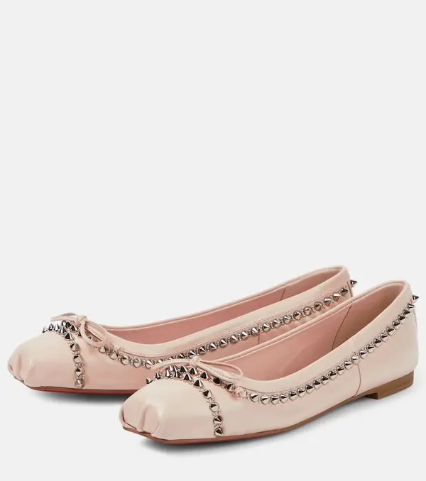 CHRISTIAN LOUBOUTIN Leather Ballet Flats With Spikes