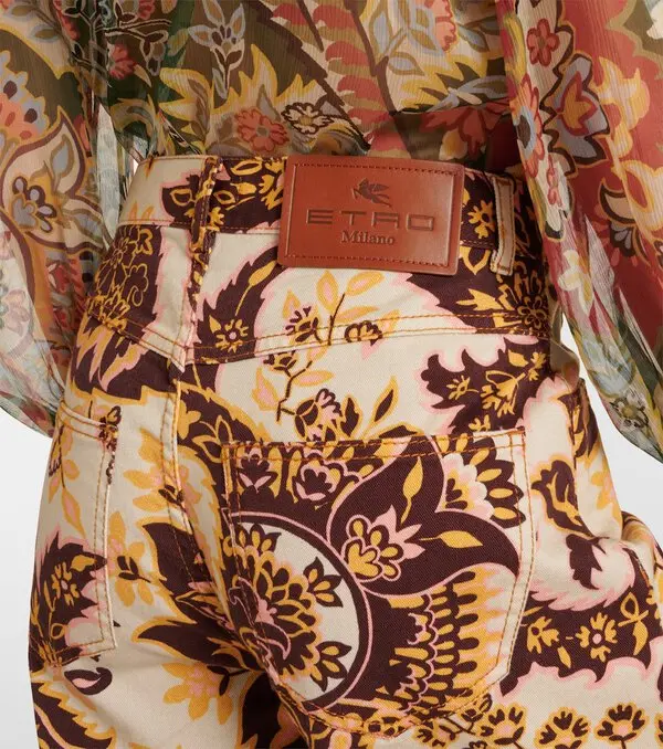 Etro High-rise Wide-leg Jeans With Floral Print
