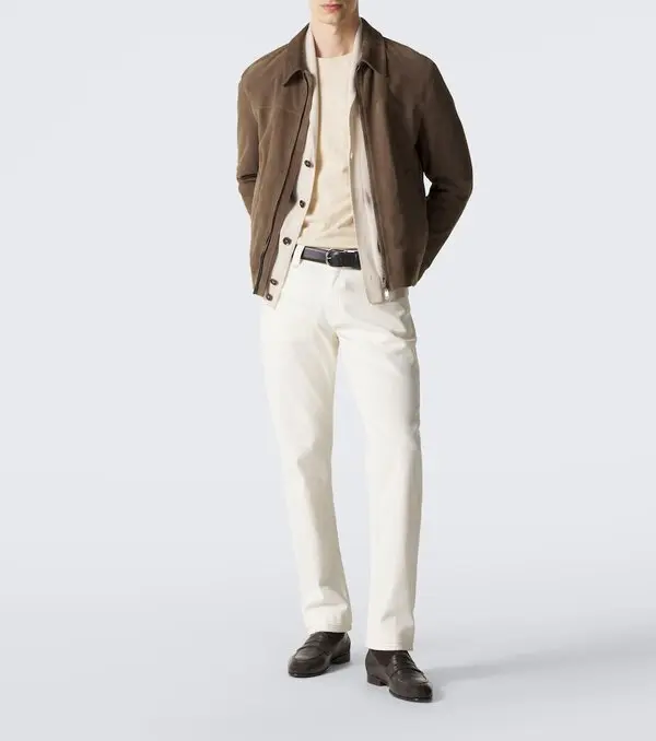 Brioni Appia Grained Leather Penny Loafers - Brown