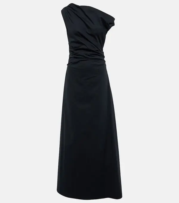 Staud Maxi Phare Gown In Cotton Poplin - Black