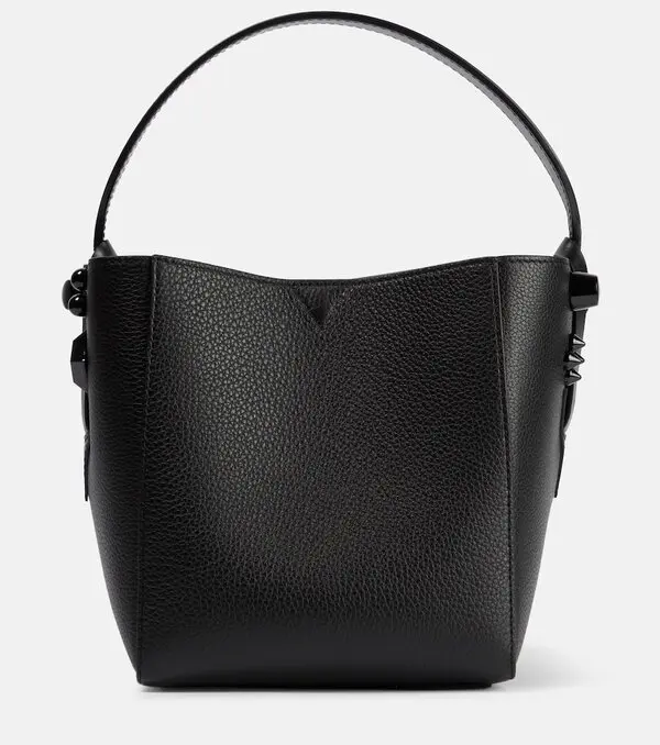CHRISTIAN LOUBOUTIN Cabachic Mini Leather Bucket Bag - Black