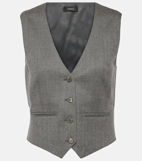 Wardrobe.NYC Single-breasted Virgin Wool Vest - Black