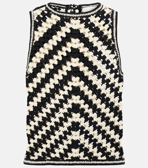 Zimmermann Halliday Crochet Cotton Top - Multicoloured